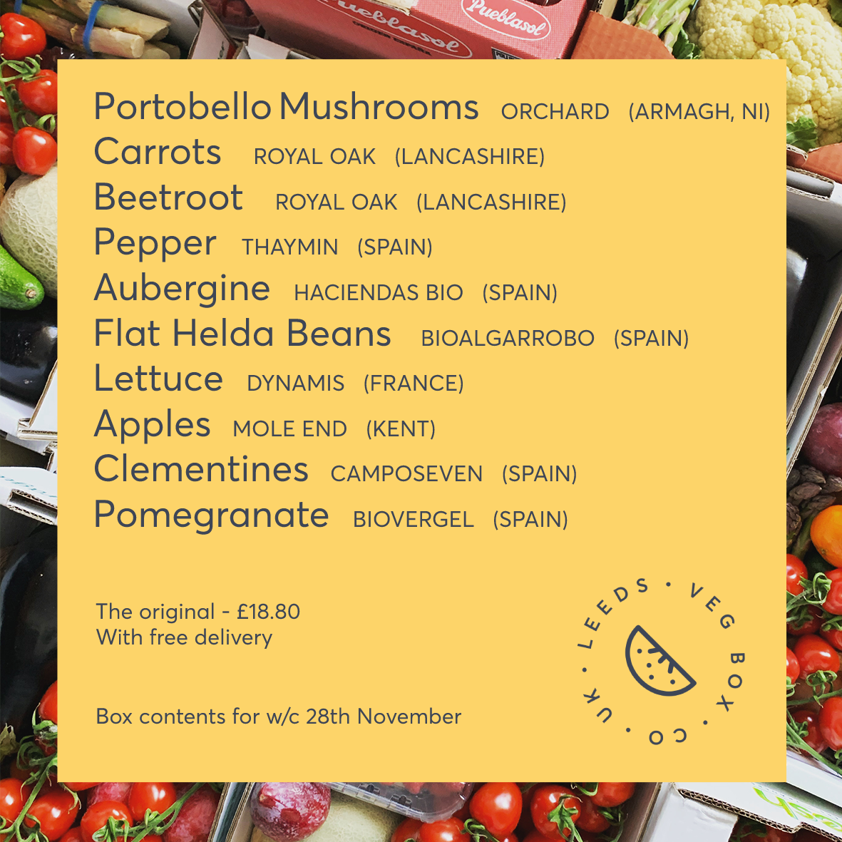 Box Contents - Leeds Veg Box - Leeds Veg Box