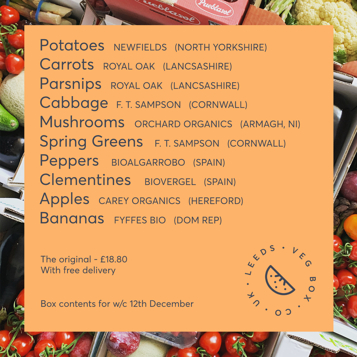 Box Contents - Leeds Veg Box - Leeds Veg Box