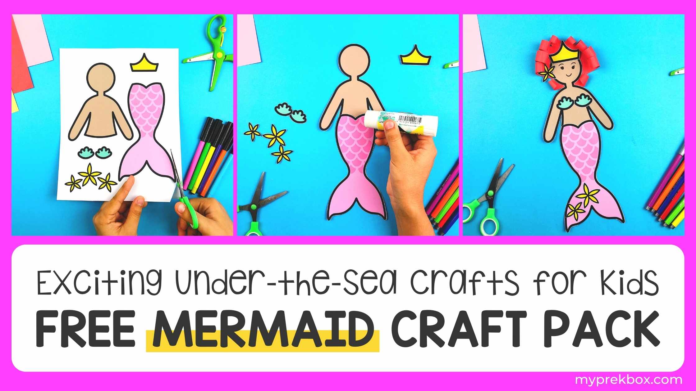 Exciting Under-the-Sea Crafts for Kids: Free Mermaid Craft Pack