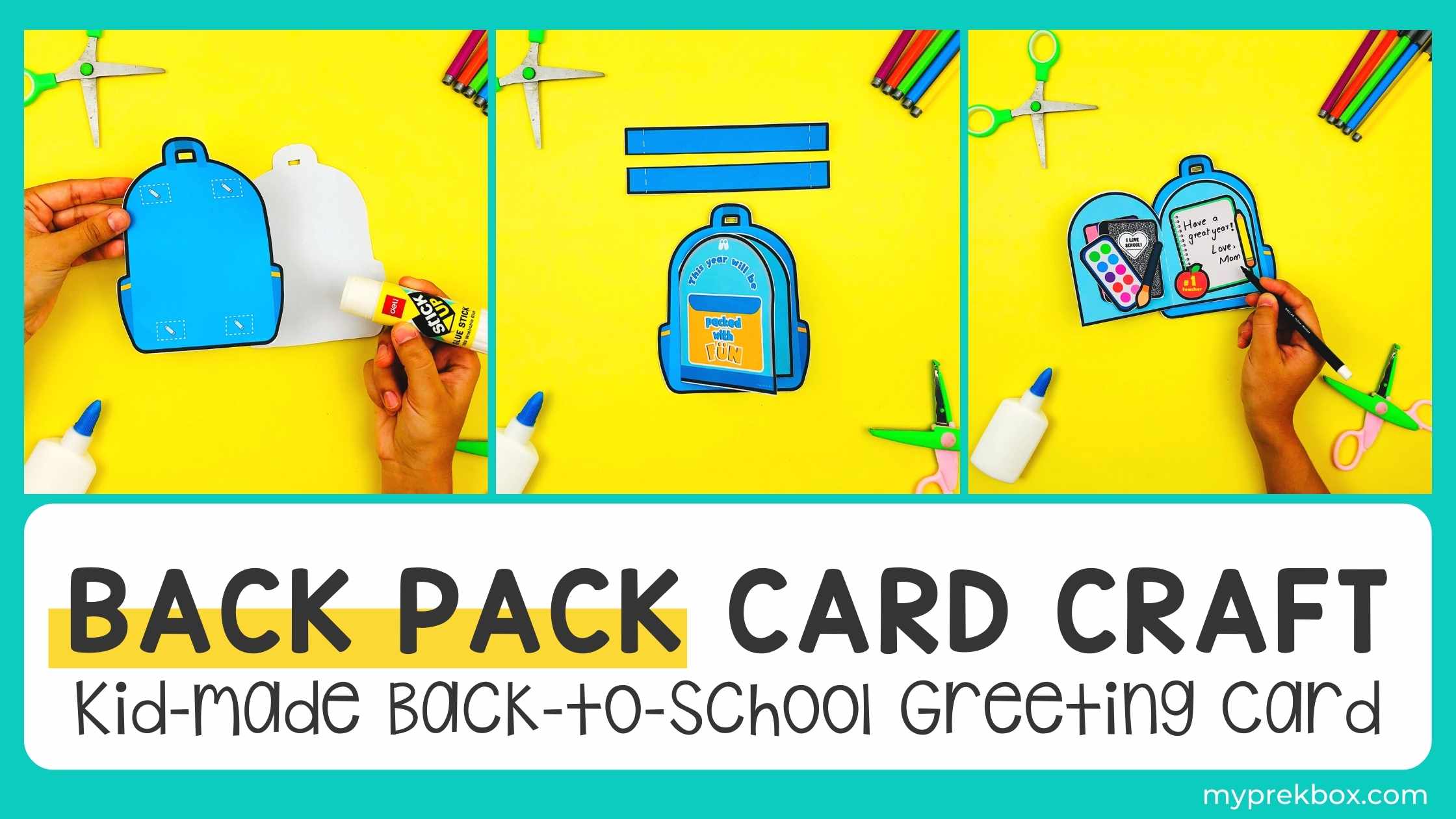 Back Pack Card Craft