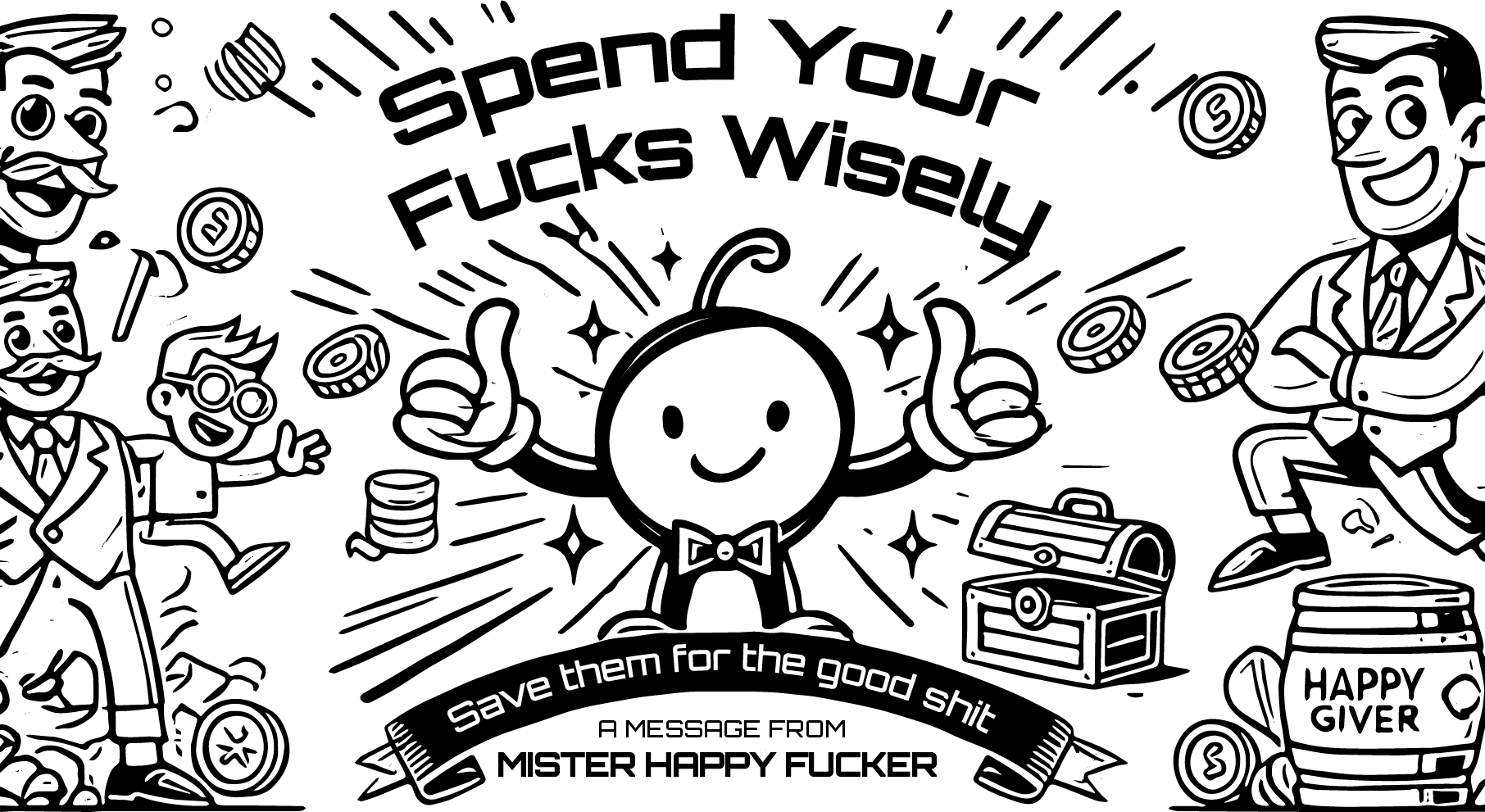 Spend Your Fucks Wisely: A Message from Mister Happy Fucker